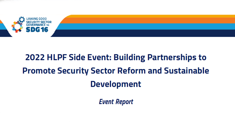 2022 UN High-Level Political Forum side event: building partnerships to promote SSR and ...